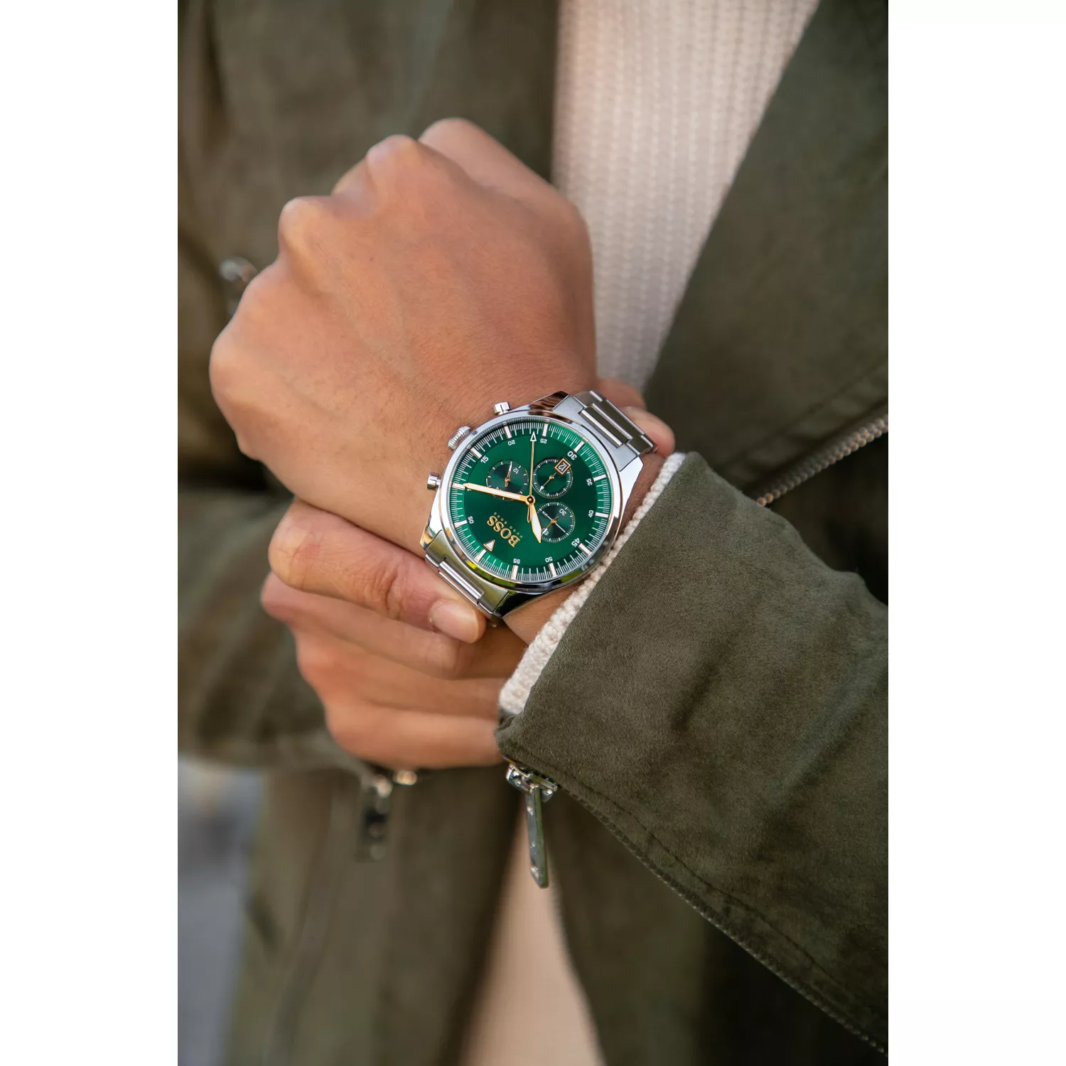 Nathaniel Ward Kreuz Zugriff hugo boss uhr grünes zifferblatt tief ...